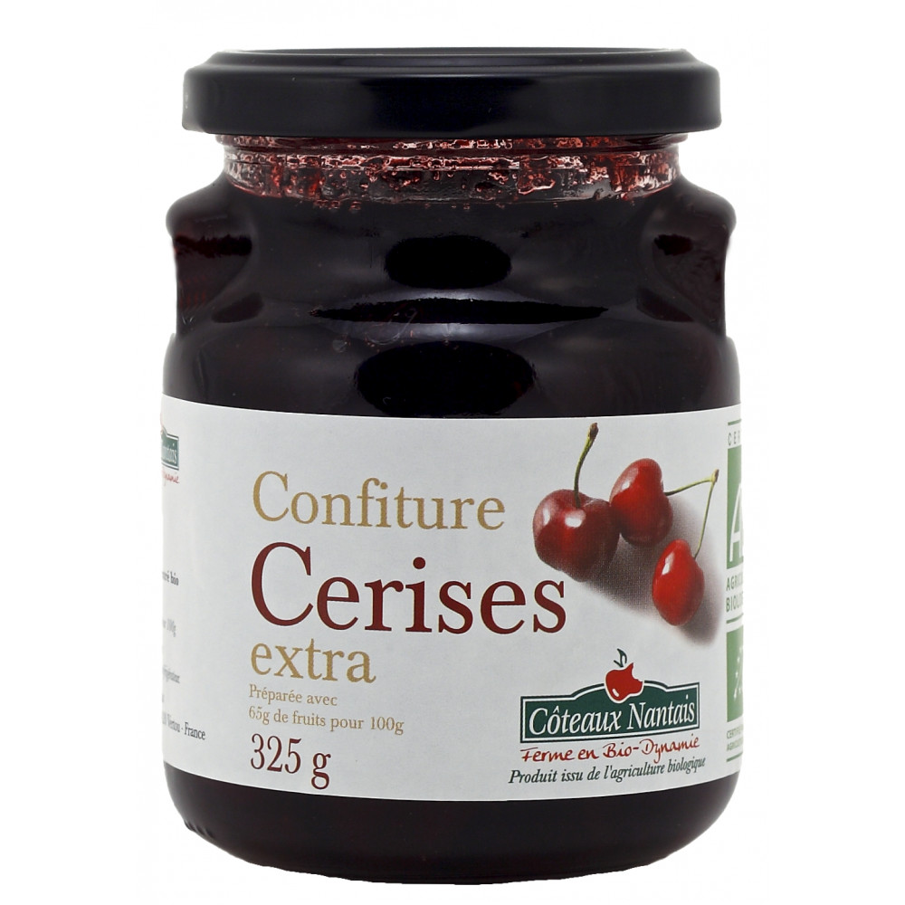 Confiture de cerises bio 325g - Dessert fruits - Course en ligne Cashbio