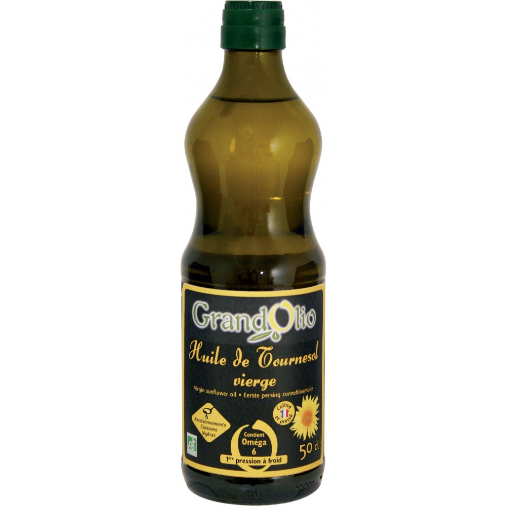 Huile bio de tournesol vierge 50cl - Course en ligne Cashbio