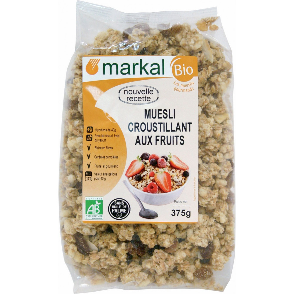Muesli céréale croustillant aux fruits 375g - Course en ligne Cashbio